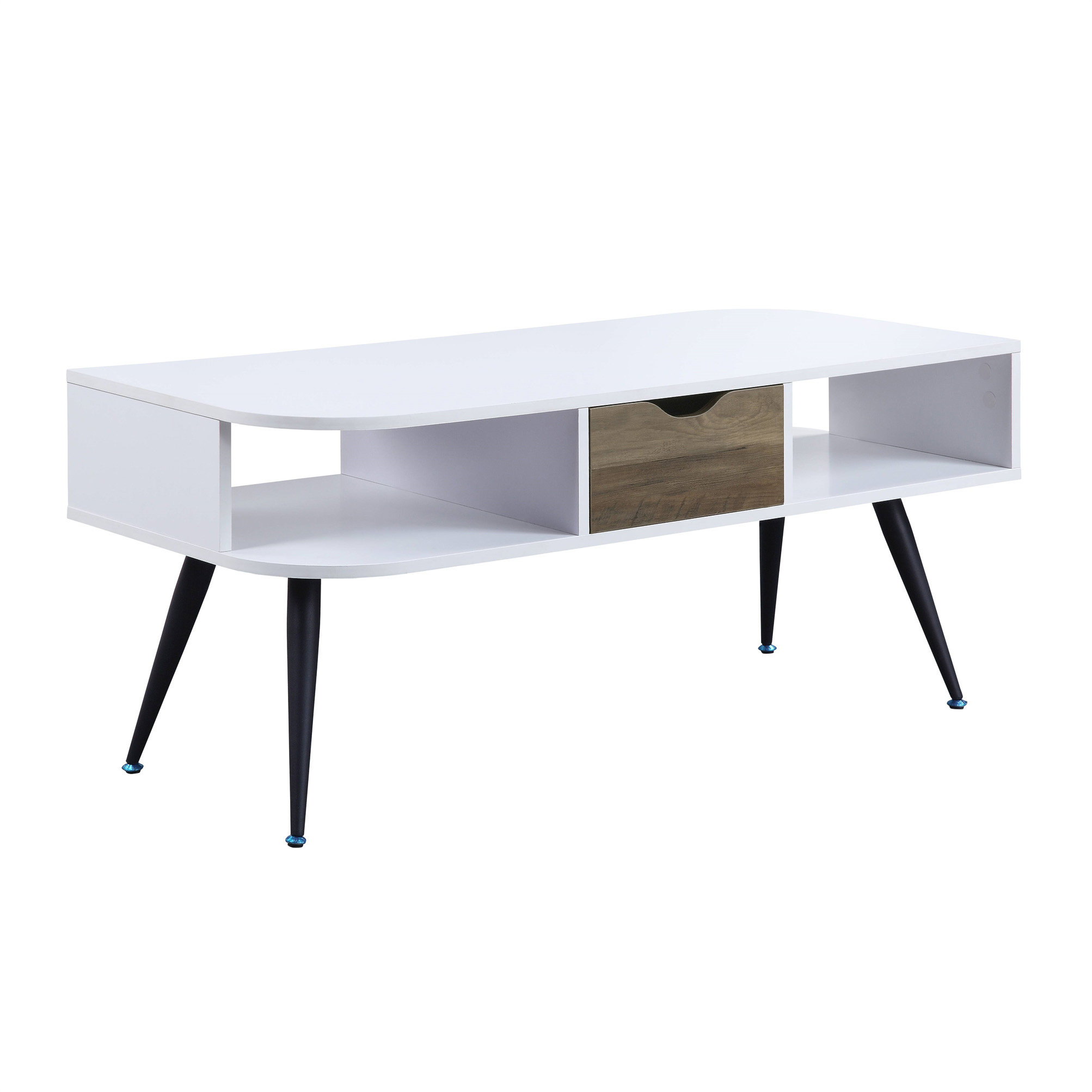 George Oliver Halima White & Black Finish Coffee Table | Wayfair