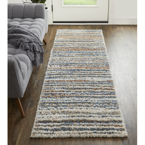 Foundry Select Caide Casual Stripes Polyester Area Rug | Wayfair
