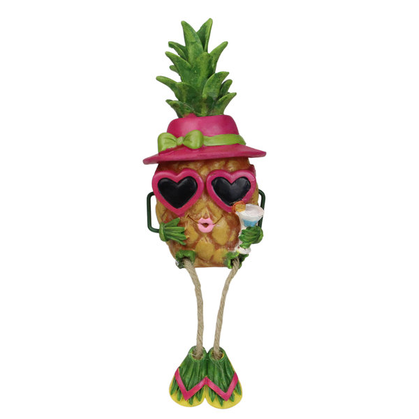 Northlight Seasonal 6.25" Tropical Girl Pineapple with Cocktail Outdoor ...