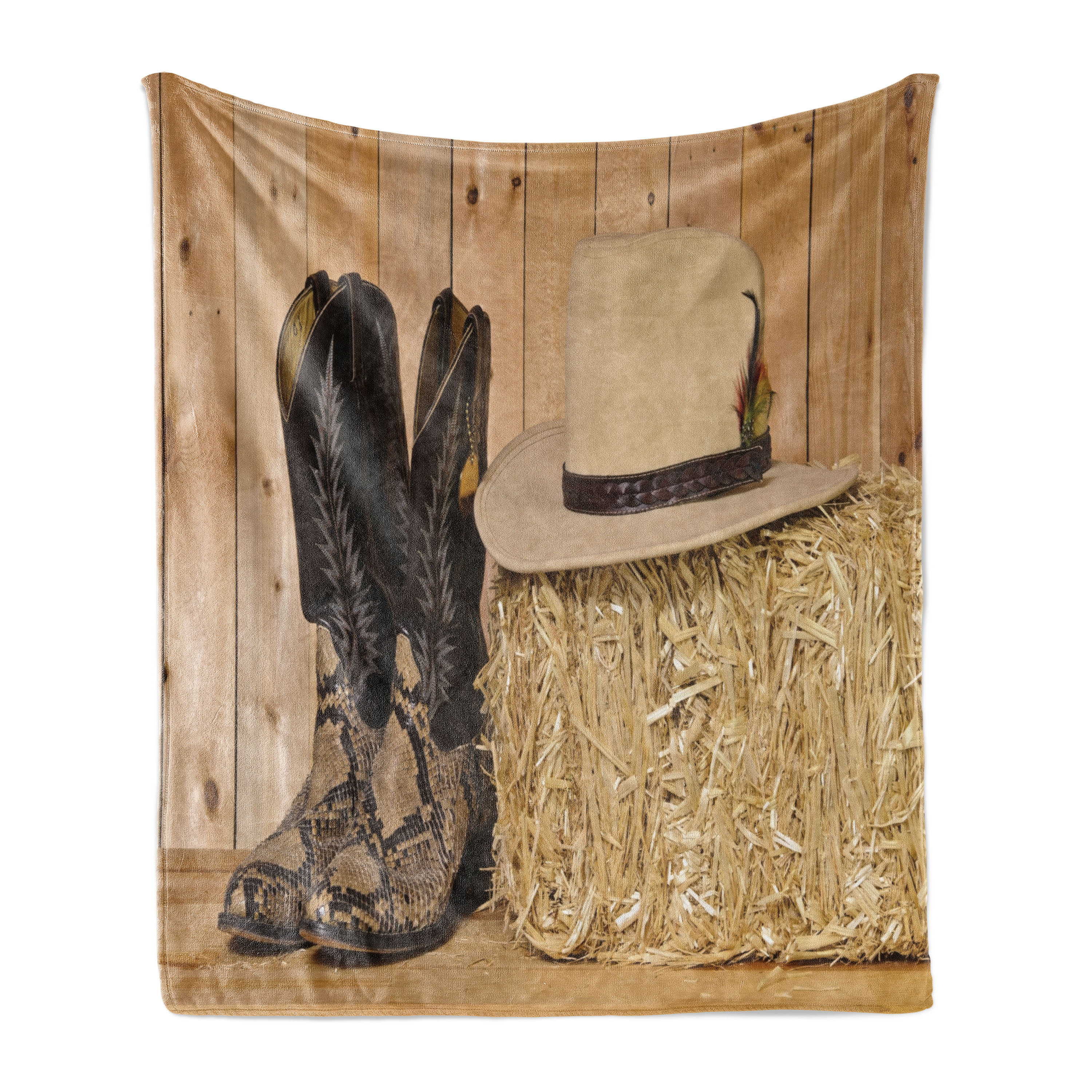 Ambesonne Western Fleece Throw Blanket Texas Snake Cowboy | Wayfair