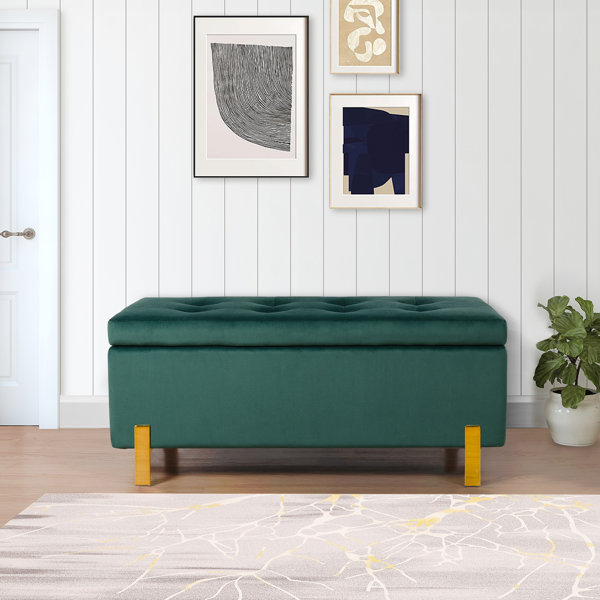 Mercer41 Velvet Upholstered Storage Bench | Wayfair