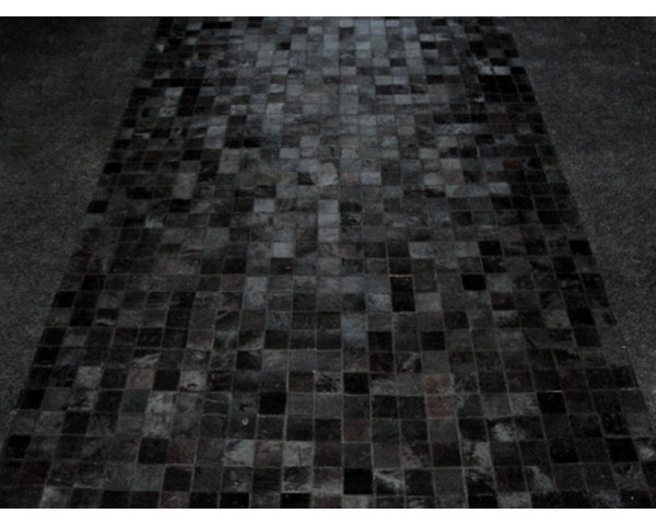 Modern Rugs Ayub Hand Tufted Leather Patchwork Area Rug in Black/Gray ...