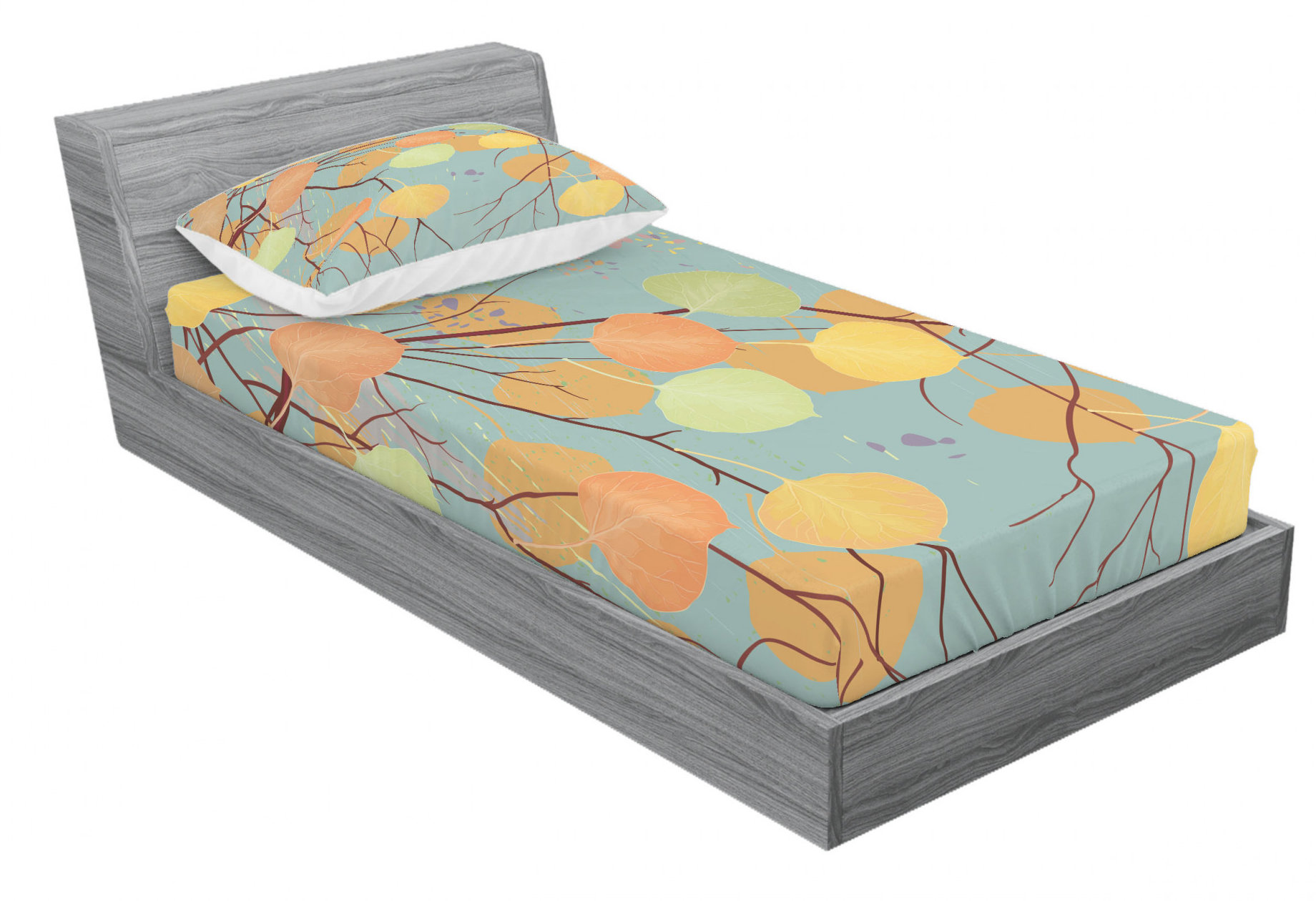 Ambesonne Aspen Tree Floral Microfiber Fitted Sheet | Wayfair