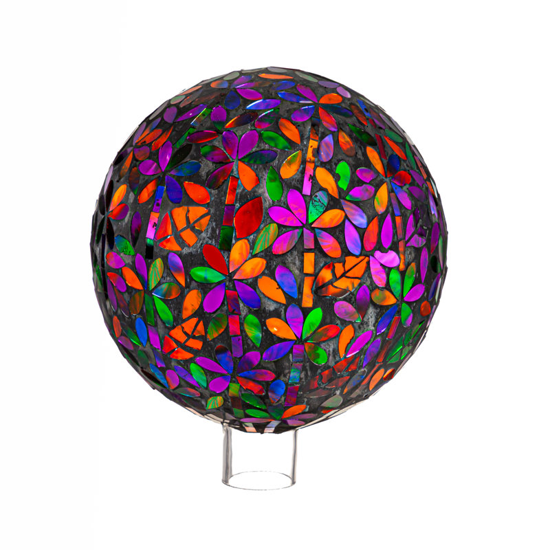 Freeport Park® Huguenot Glass Plants & Flowers Gazing Ball | Wayfair