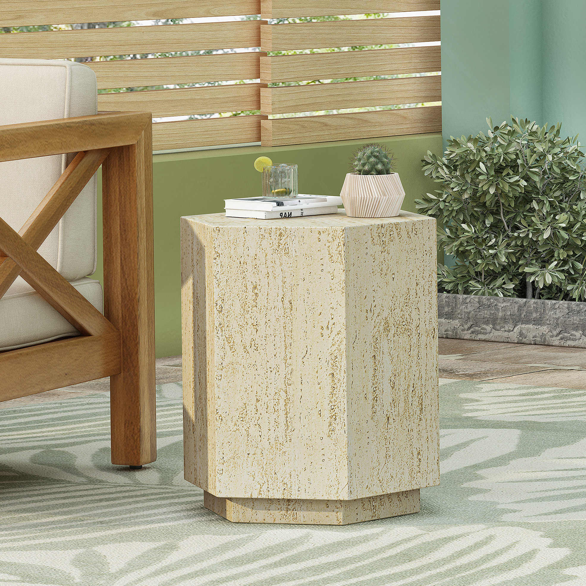 Latitude Run® Hexagonal Archaistic Side Table - Wayfair Canada