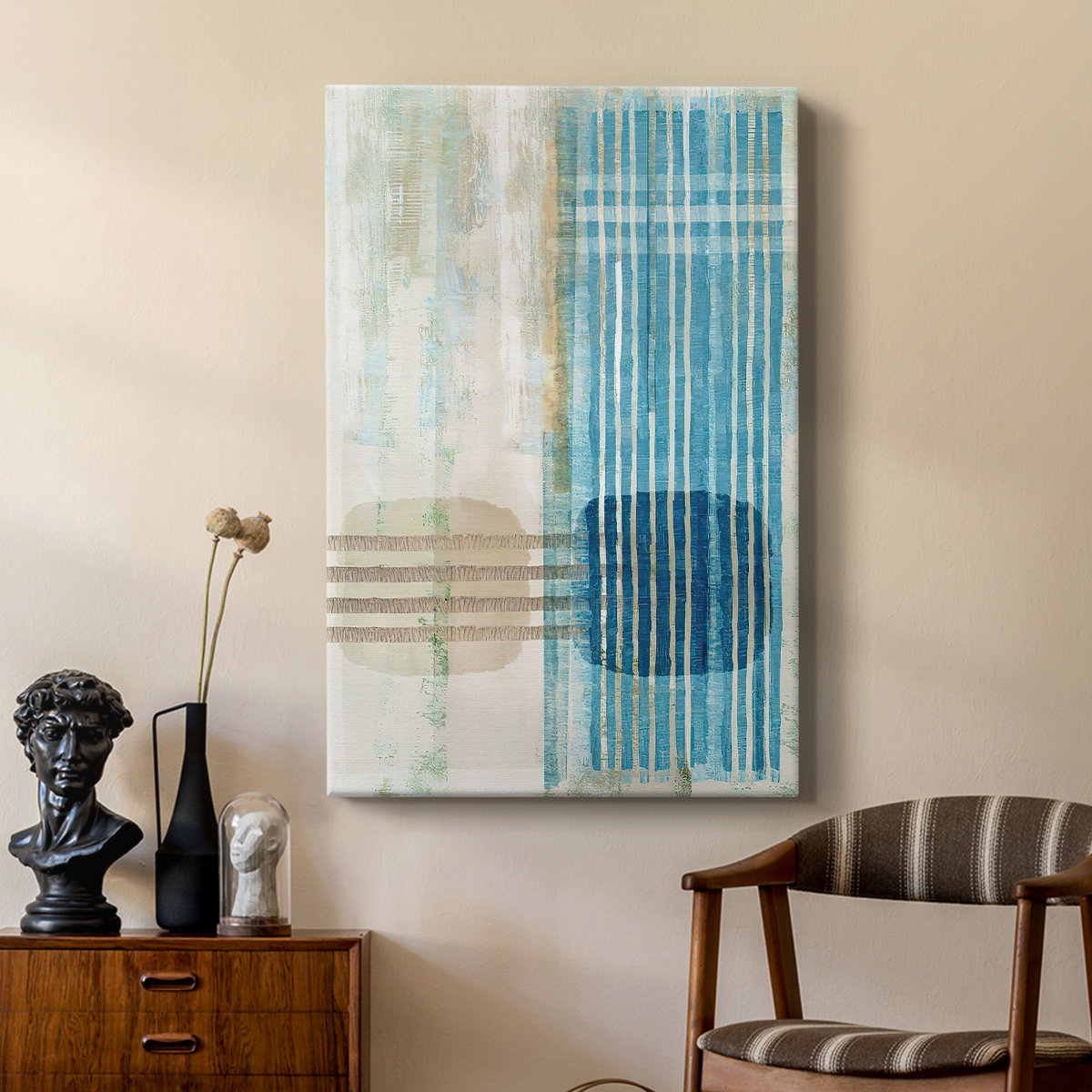 Latitude Run® Blue Blue Horizon III -Custom Wrapped Gallery Cavas | Wayfair