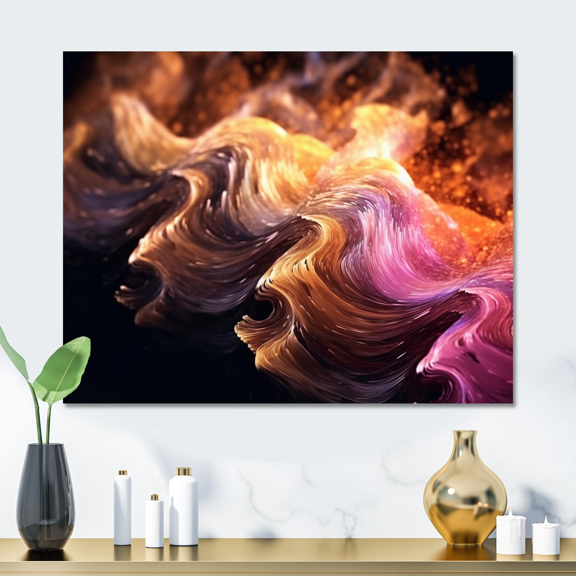 Latitude Run® Orange Pink Ethereal Surges - Print on Metal | Wayfair