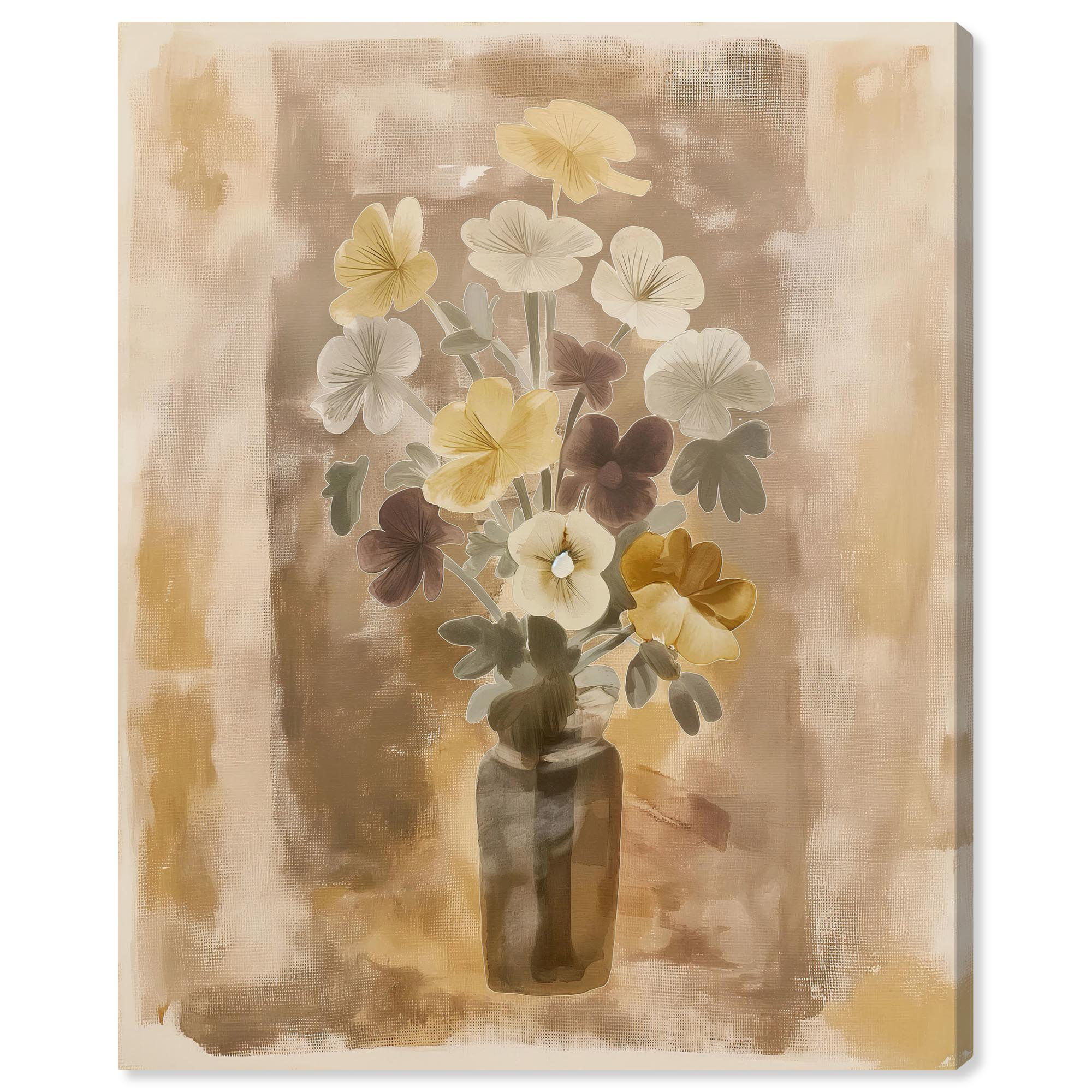 Art Remedy Ochre Vase Canvas Fall Flowers by Art Remedy | Wayfair