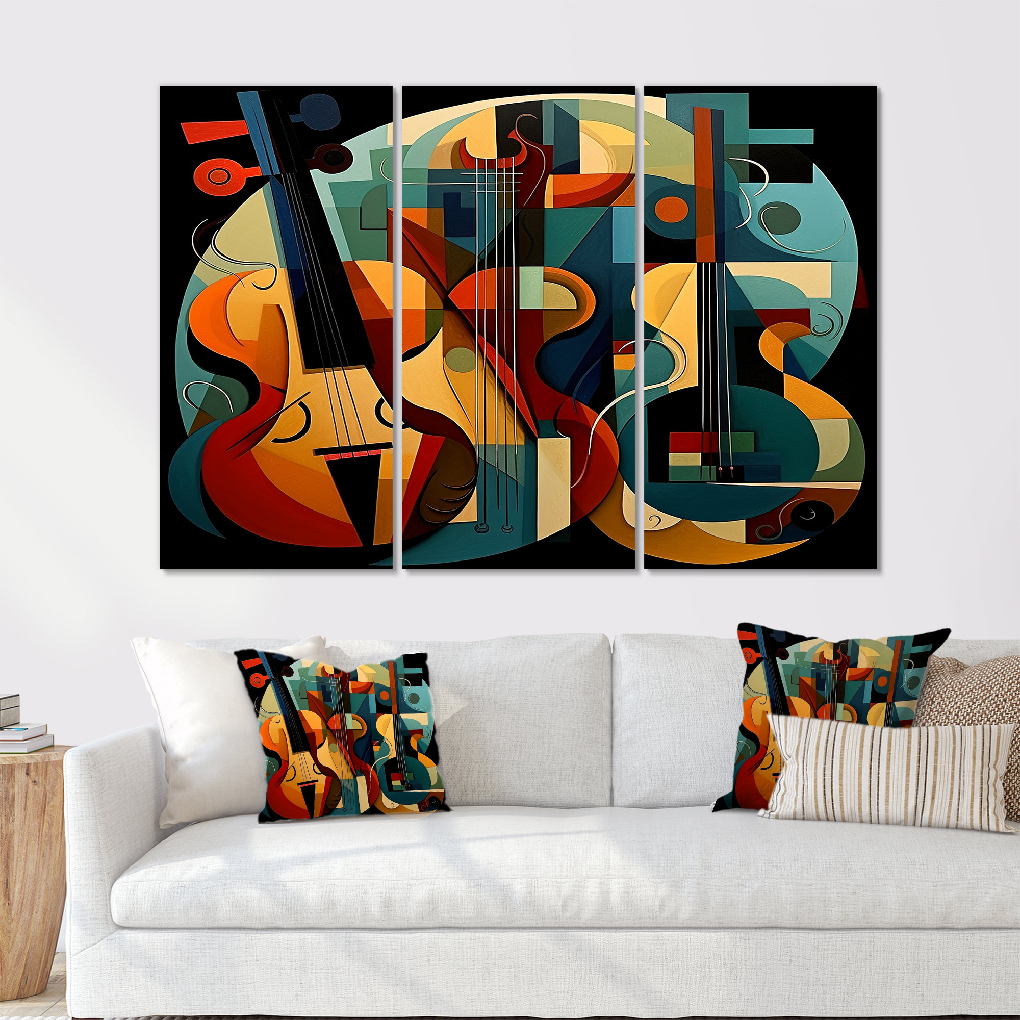 Brayden Studio® The Soul Of Double Bass Retro Geometrical Abstract ...