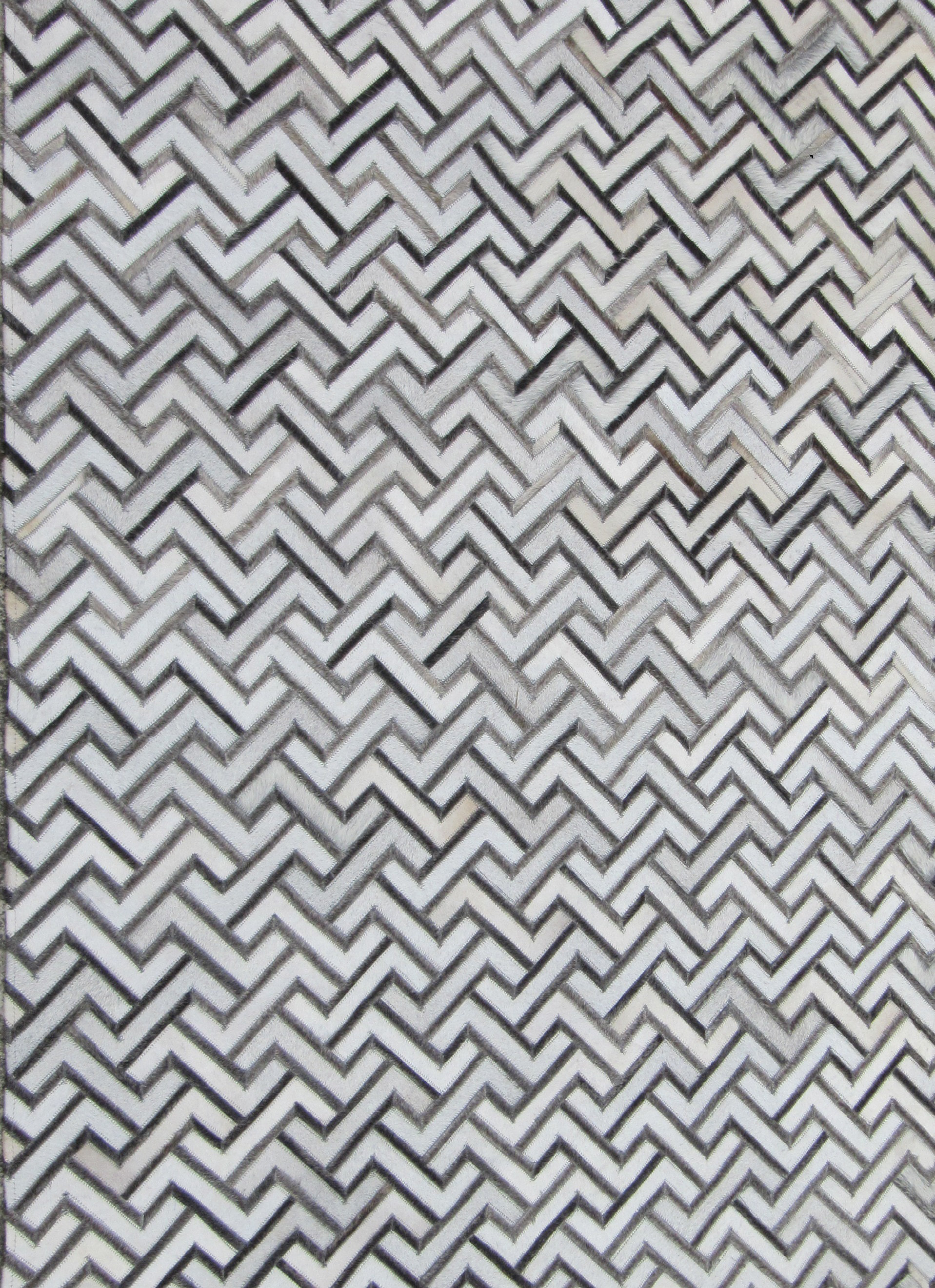 Madisons Inc Chevron Handmade Cowhide Gray/Black Area Rug | Wayfair