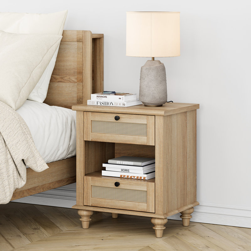 Alcott Hill® Bibbee Solid + Manufactured Wood Nightstand & Reviews ...