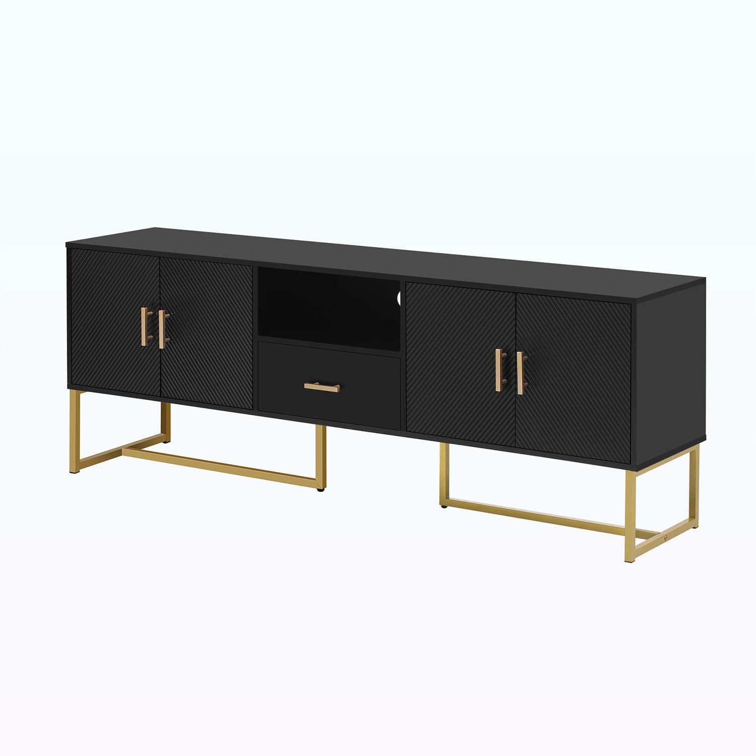 Mercer41 Console Table with 1 Drawer,2 Cabinets and Metal Legs | Wayfair