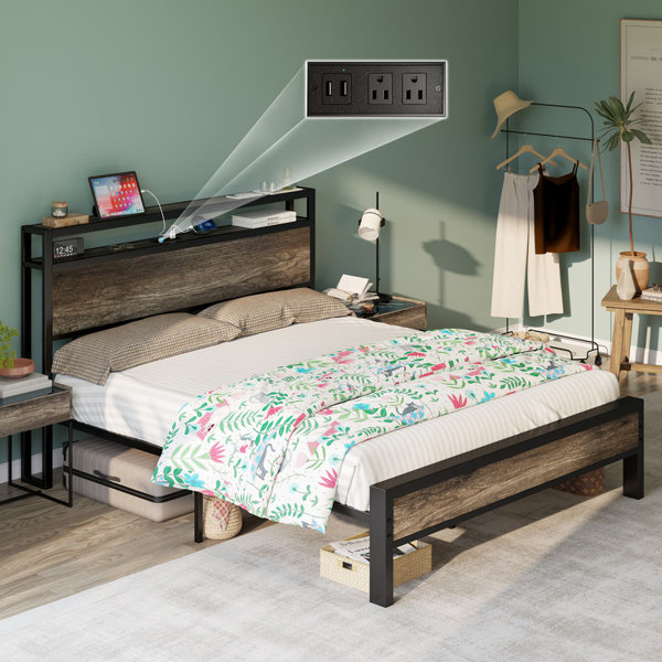 Trent Austin Design® Tryston Bed Frame Industrial Platform Bed with ...