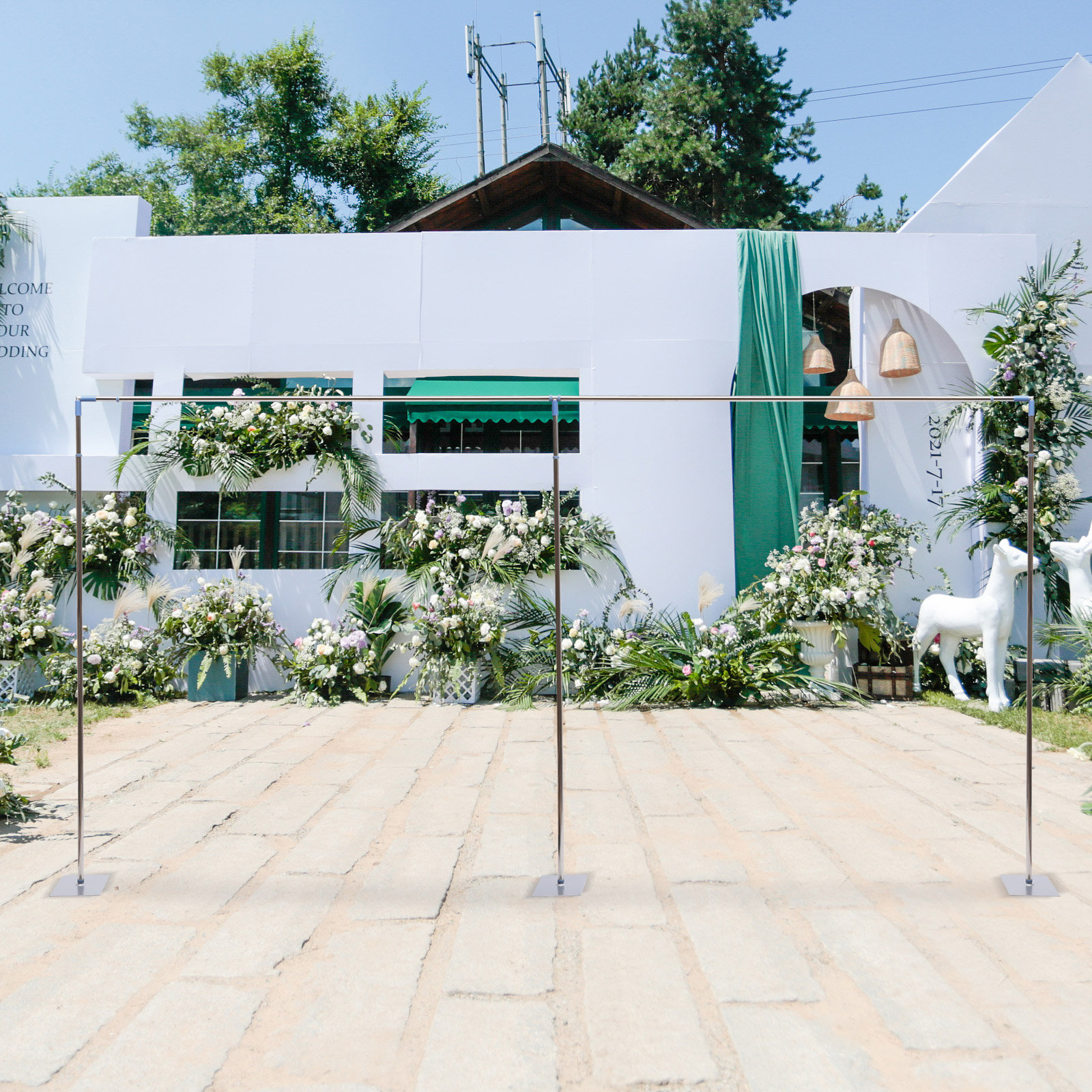 OUKANING 10x20ft Heavy Duty Wedding Party Adjustable Backdrop Stand Kit ...