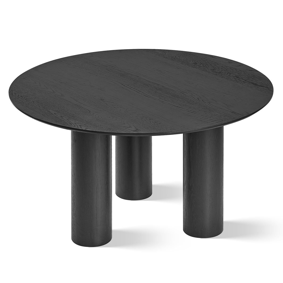 George Oliver Baxman 52" 3 Legged Rounded Solid Oak Wood Pillar Leg ...