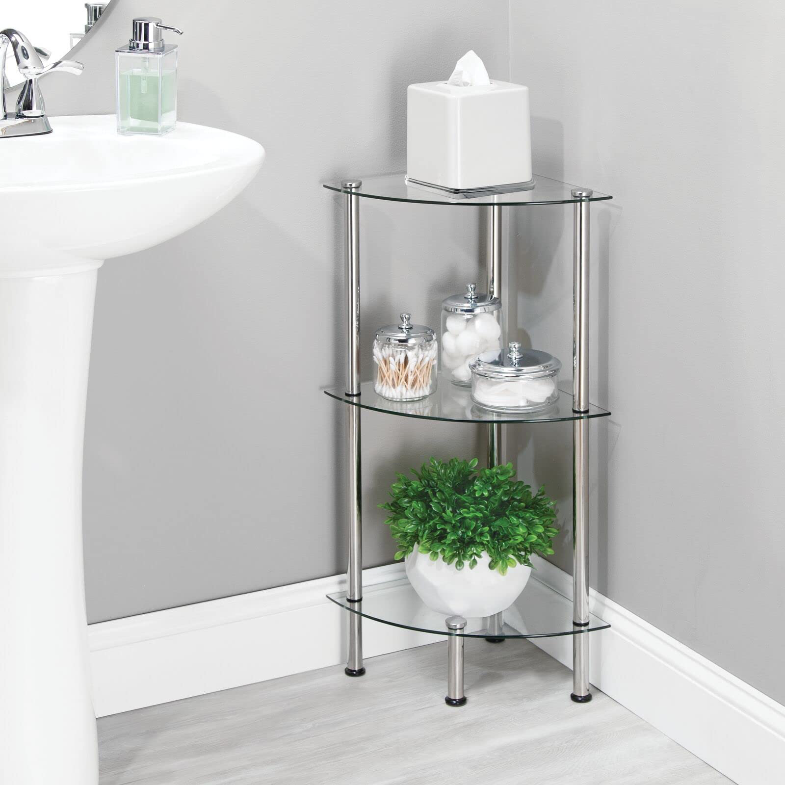 three tier corner shelf unit