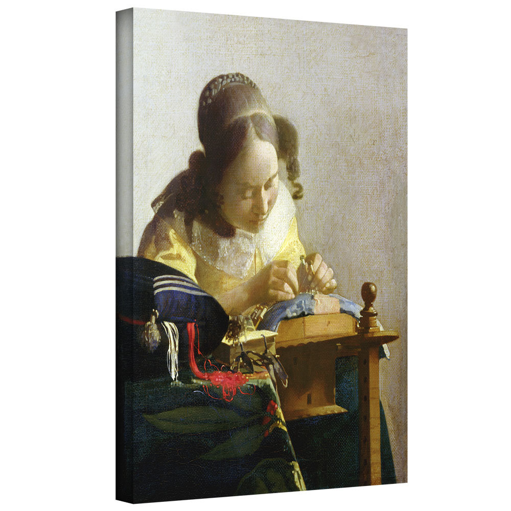 ArtWall 'The Lacemaker' by Johannes Vermeer Painting Print on Wrapped ...