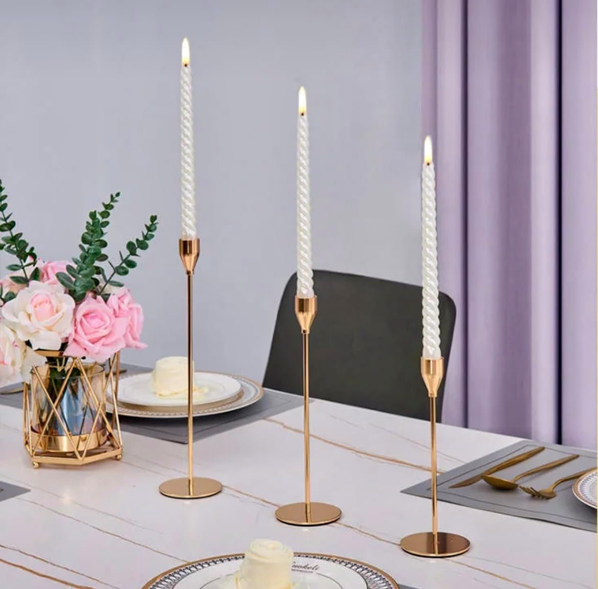 AHA Essentials Spiral Wax Taper Candles Unscented Candlesticks Twisted ...