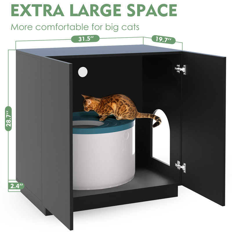 Tucker Murphy Pet™ Large Litter Box Enclosure, Modern Cat Litter Box ...