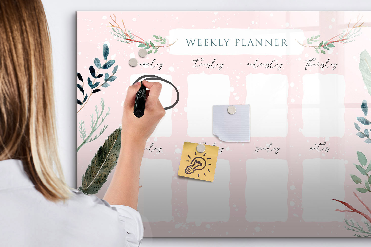 East Urban Home Charming Weekly Planner Magnetic Wall Mounted Dry Erase ...