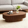 Latitude Run® Oval Coffee Table,Mid Century Modern Fluted Coffee Table ...