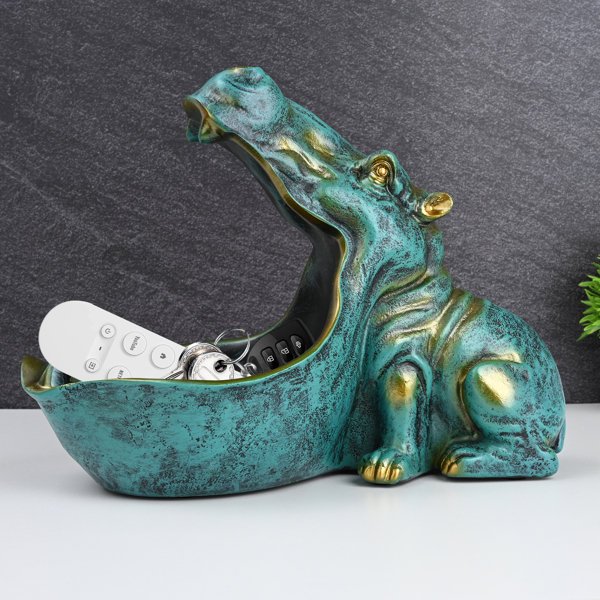 Bungalow Rose Presutto Handmade Animals Statue Candy Dish Key Bowl Home ...