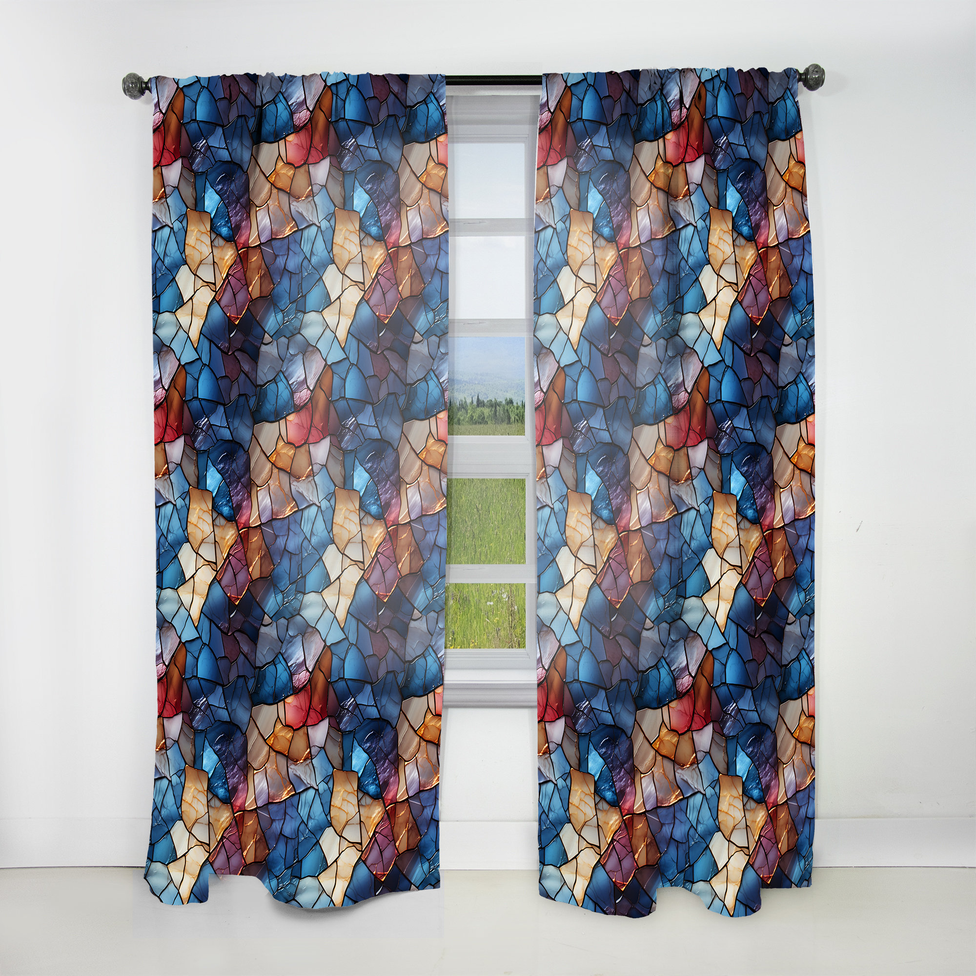 Design Art Moody Mosaic Ii Moody Patterns - Abstract Marble Curtain ...
