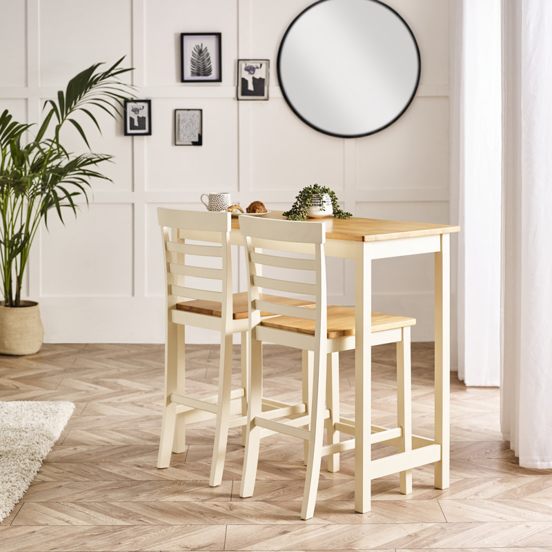 ClassicLiving Montay Solid Wood Farmhouse Kitchen Breakfast Bar Table ...