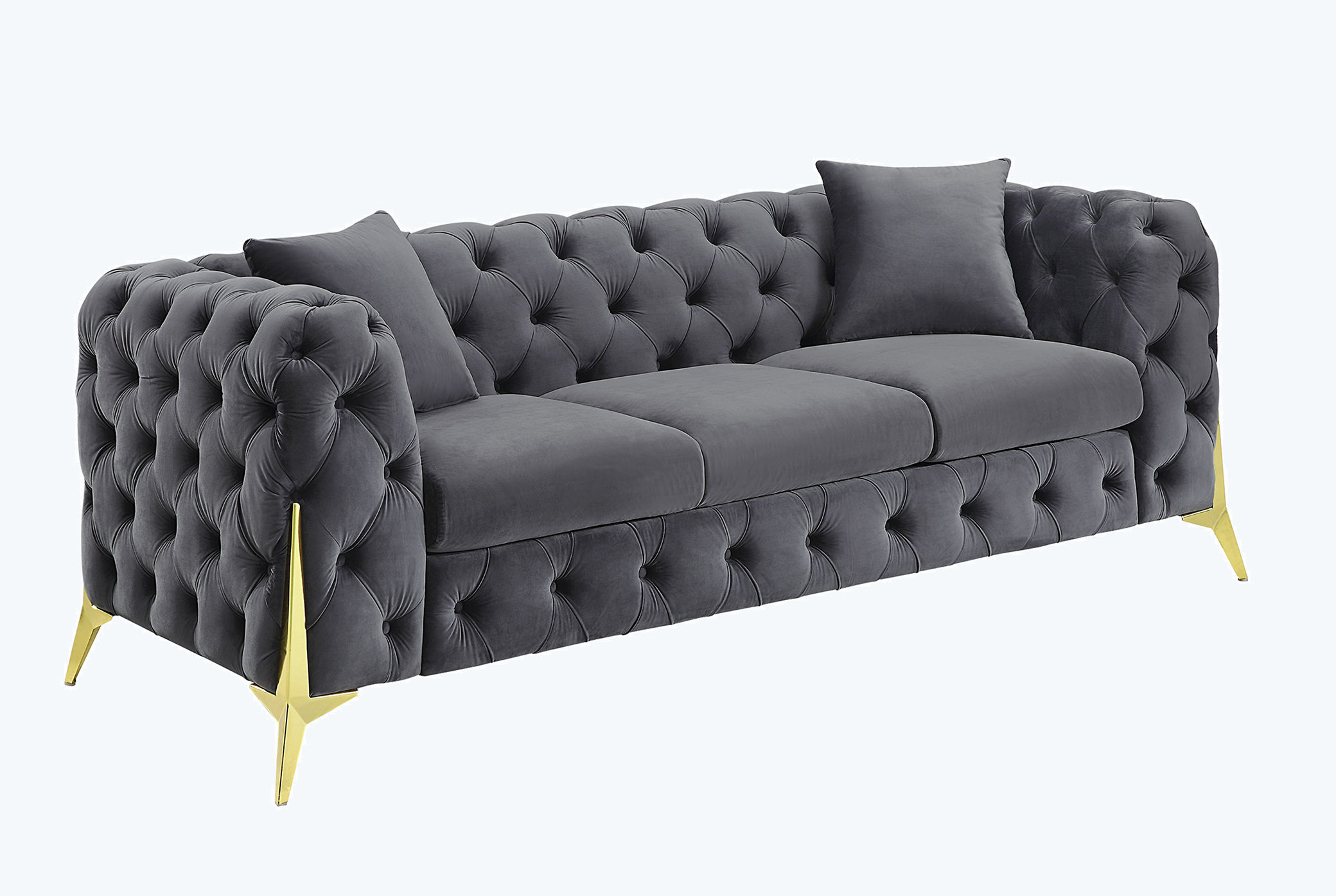 Mercer41 Nagma 89'' Velvet Round Arm Sofa | Wayfair
