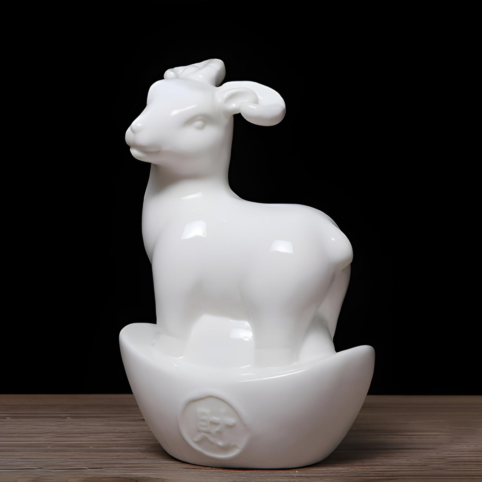 August Grove® "Glazed Ceramic Goat Totem – A Graceful Guardian For ...