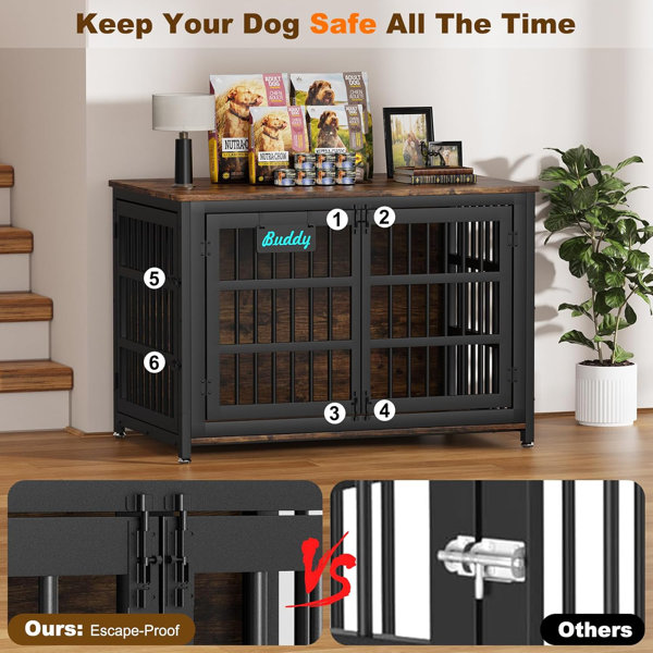 Tucker Murphy Pet™ XXL Dog Crate Furniture with Name Tag, Heavy Duty ...