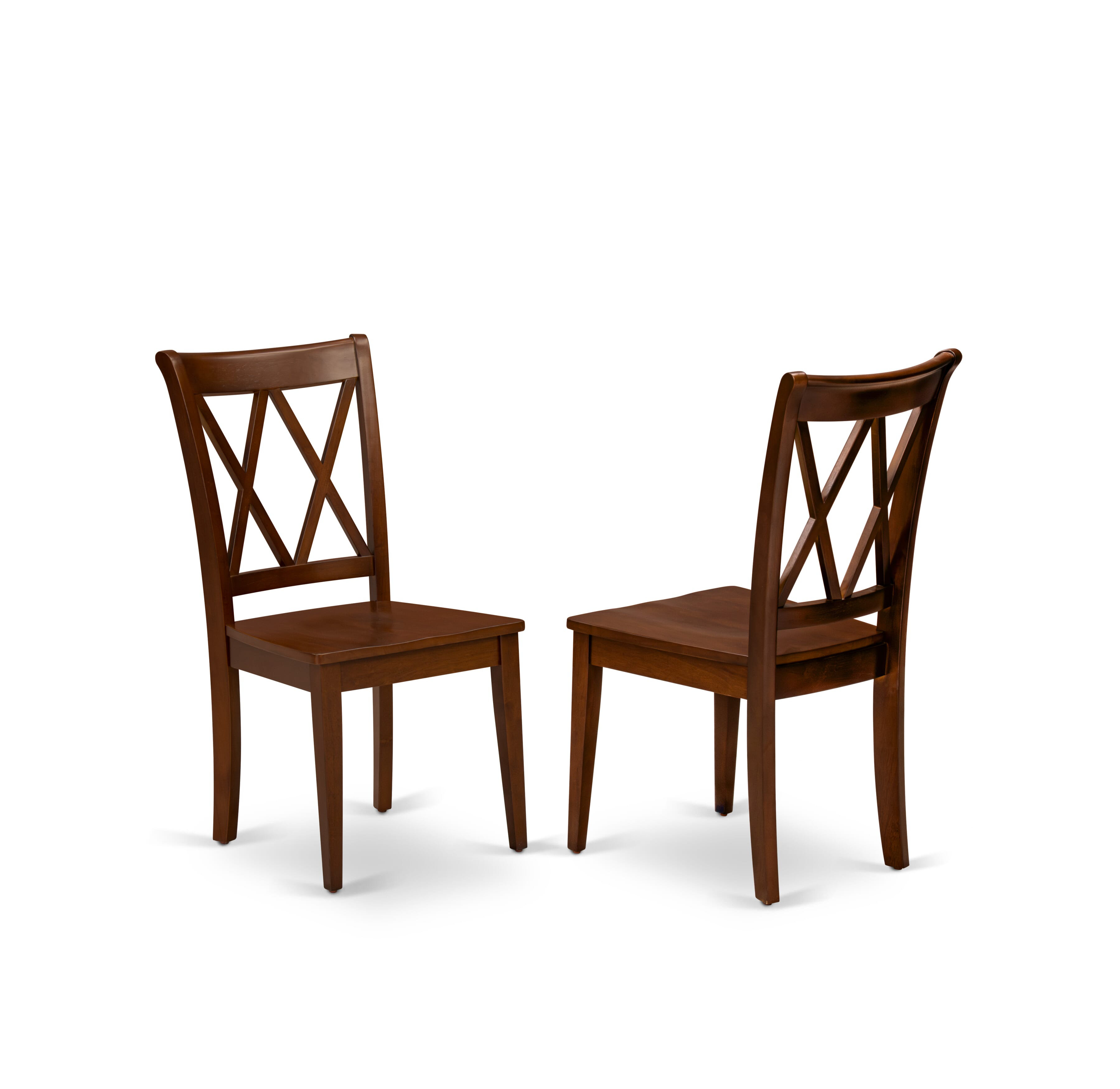 Ebern Designs CLC-ESP-W Clarksville Double X-back chairs in Espresso ...