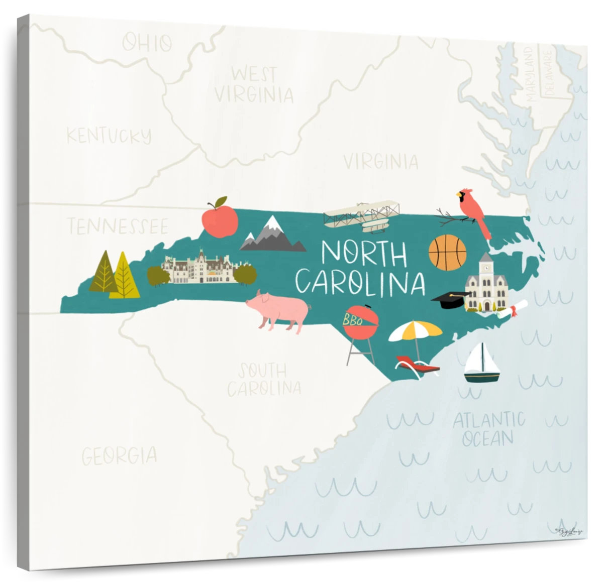 Breakwater Bay Aliaz North Carolina Icons | Wayfair