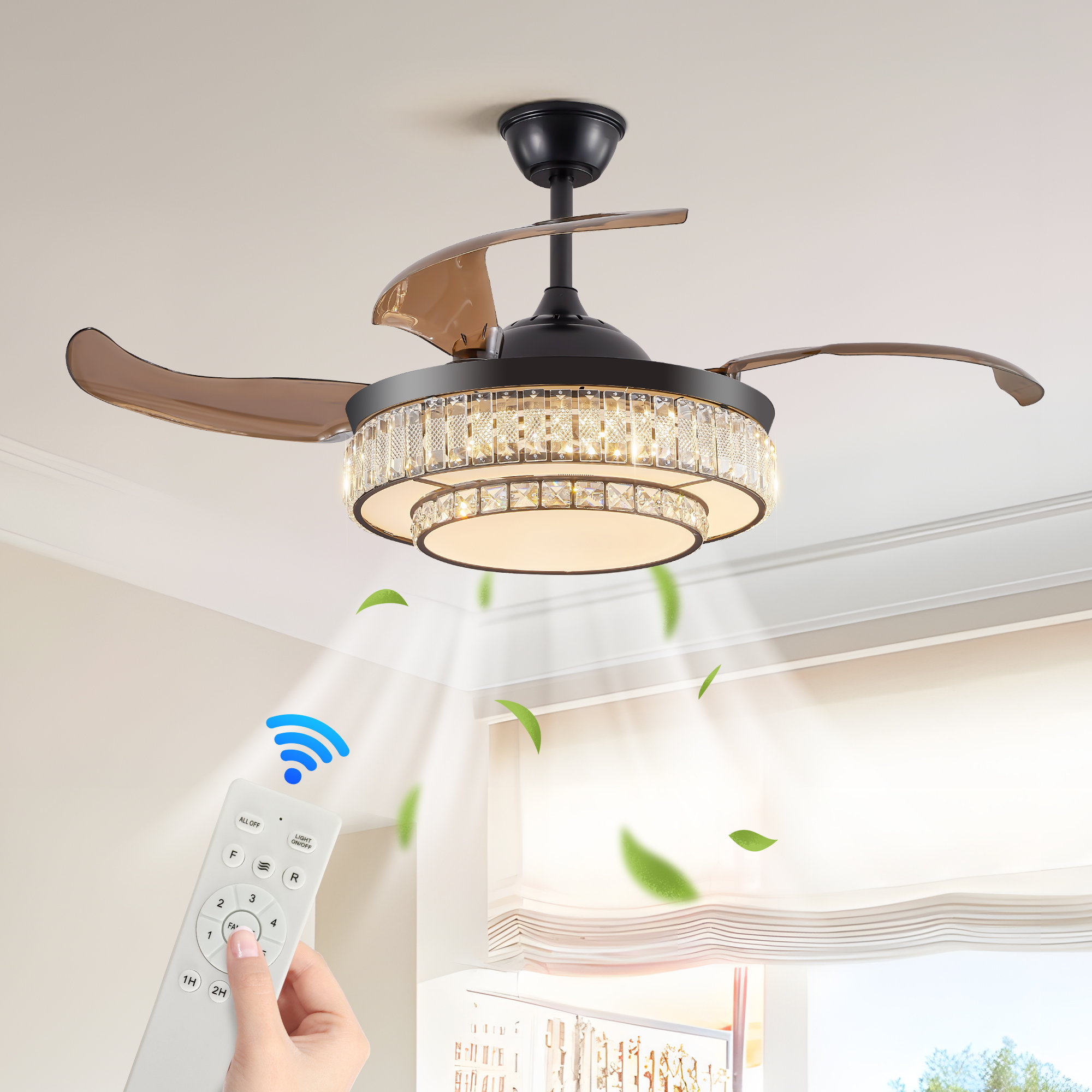 Mercer41 48'' Ceiling Fan With LED Lights And Remote | Wayfair