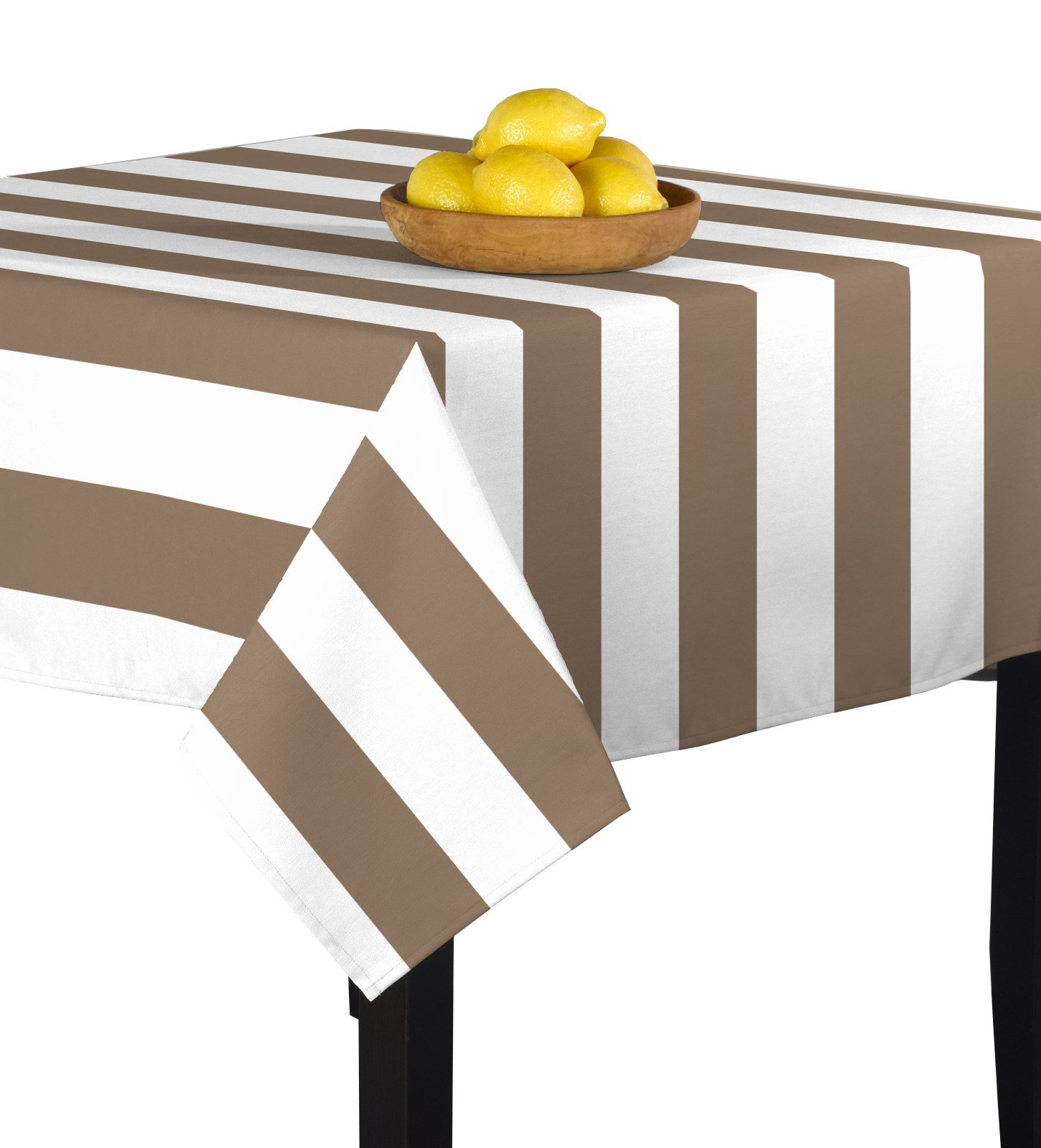 East Urban Home Arrol Khaki Cabana Stripe Tablecloth | Wayfair