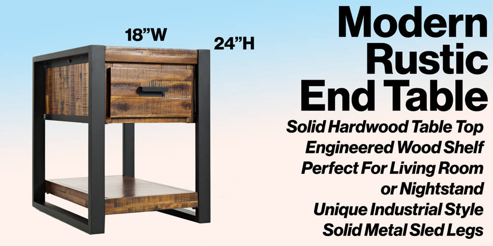 Greyleigh™ Telfair Solid Wood Sled End Table with Storage & Reviews ...