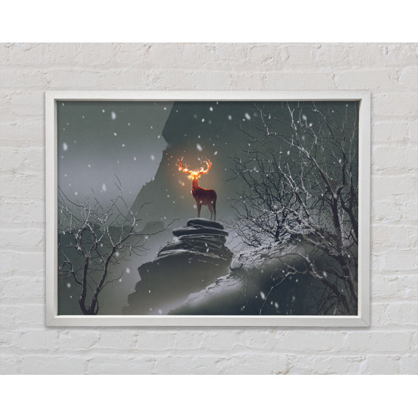 Bright Star Fire Stag - Single Picture Frame Print on Canvas | Wayfair ...