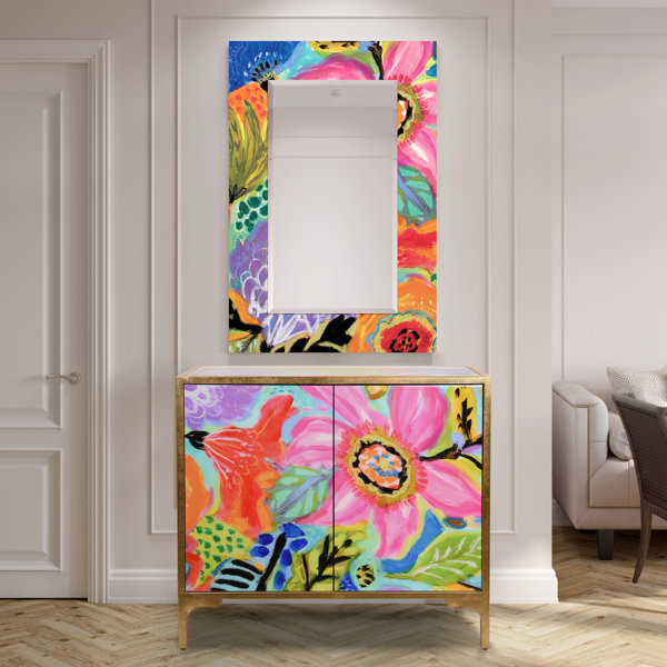 Empire Art Direct "Secret Garden Floral II" Reverse Printed Beveled Art ...