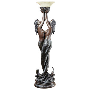 Design Toscano Entwined Mermaids Torchiere Floor Lamp & Reviews | Wayfair