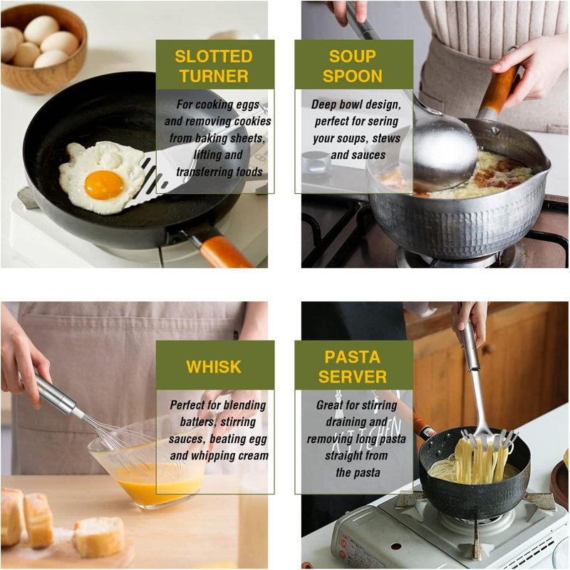 Fish hunter 28 -Piece Stainless Steel Assorted Kitchen Utensil Set ...