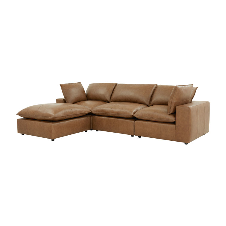 TOV Cali Brown Leather Modular Sectional | Wayfair