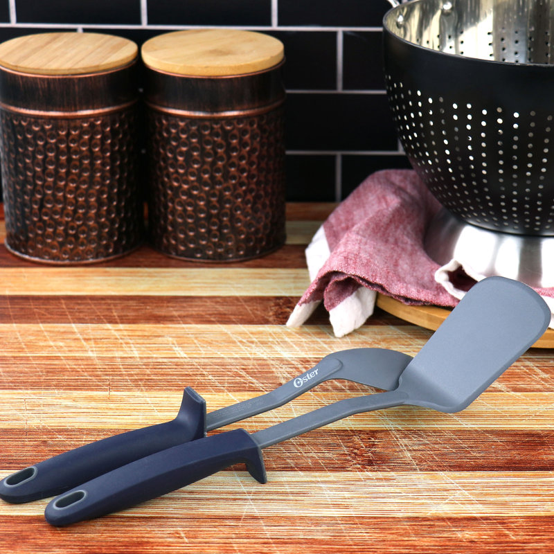 Oster Bluemarine 2 Piece Turner and Spoon Utensil Set in Navy Blue ...