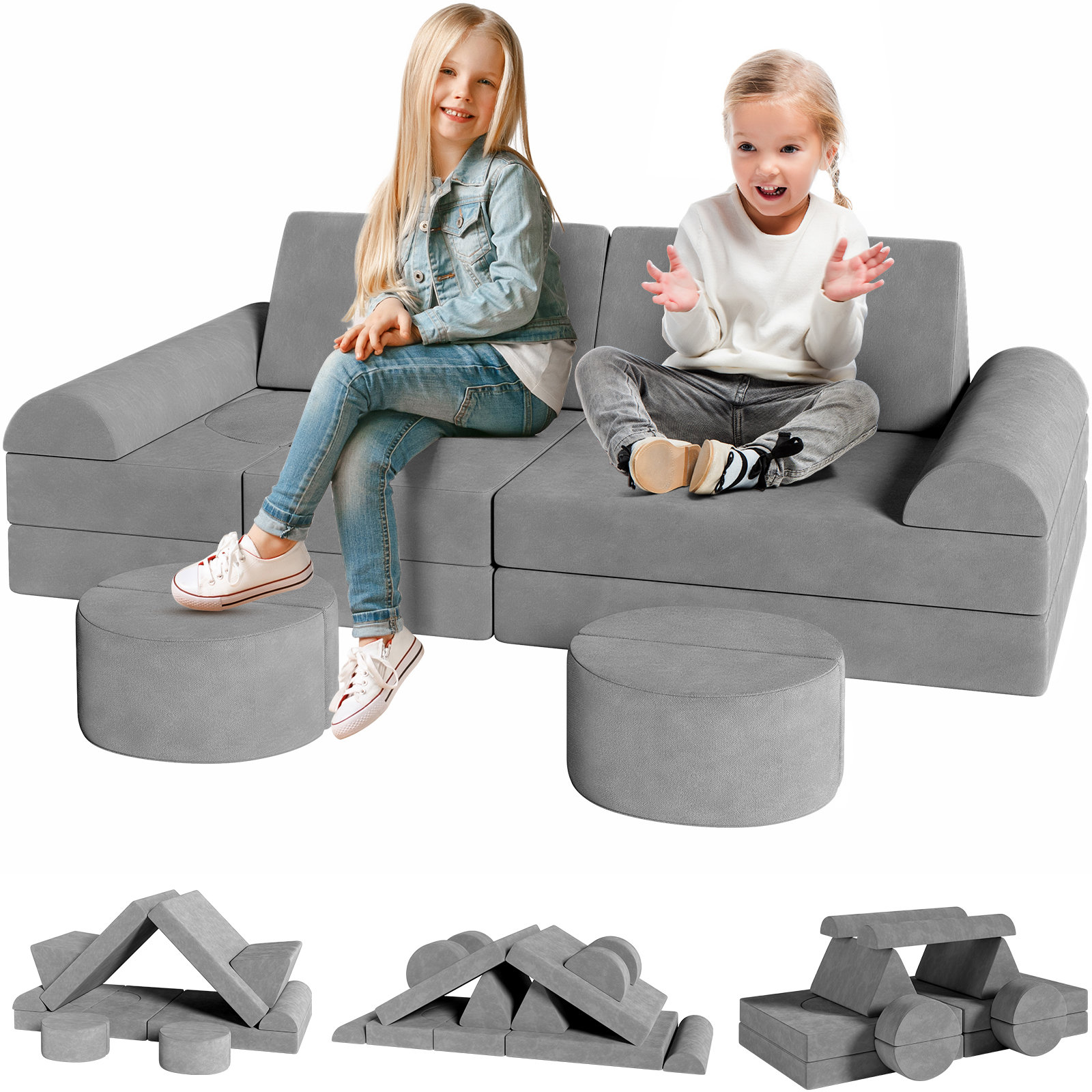 Isabelle & Max™ Anandita Kids Couch, 14 - Piece Modular Kids Sofa with ...
