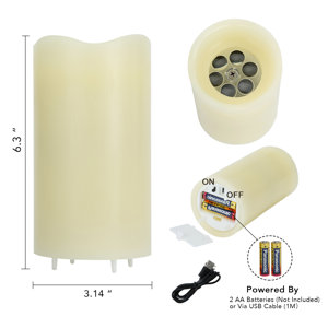 Wrought Studio Rotating Star Projector Unscented Flameless Candle ...