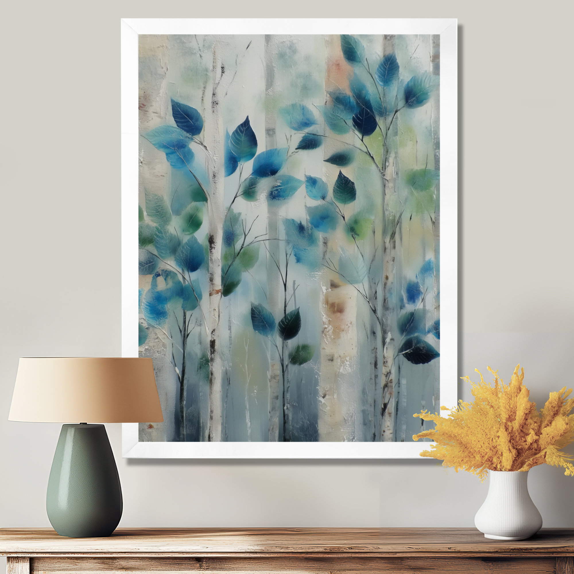 Red Barrel Studio® Green Blue Herbs Minimalism - Plants Wall Decor ...