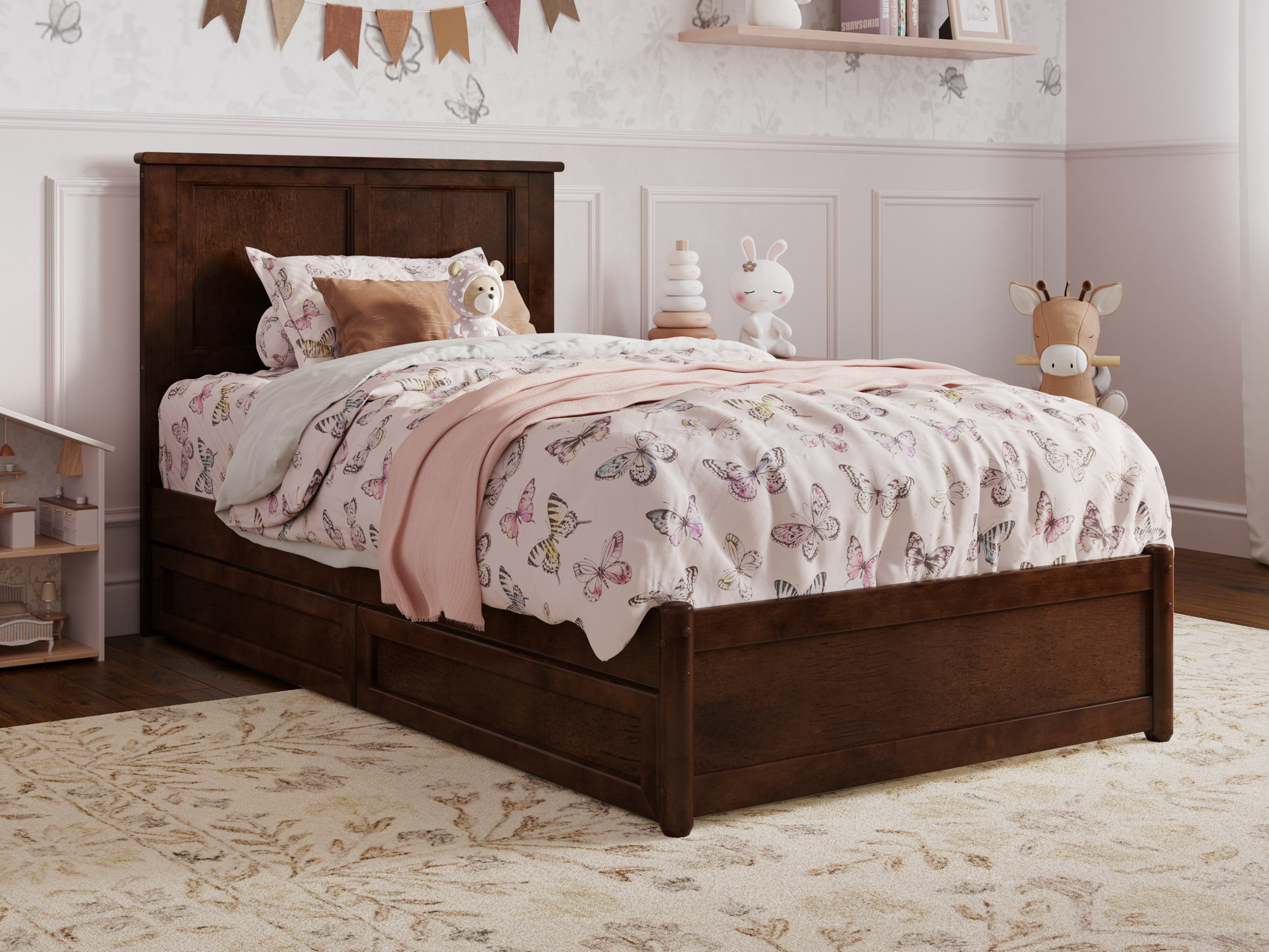 Lark Manor™ Ashante Solid Wood Storage Platform Bed with Footboard ...