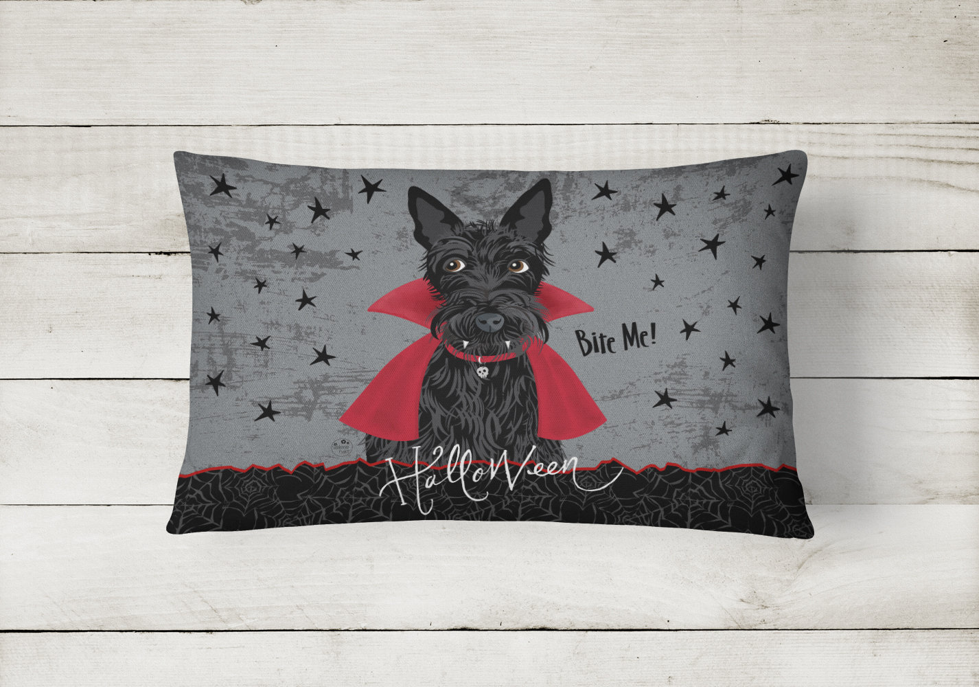 Caroline's Treasures Vampire Scottie Indoor / Outdoor Lumbar Pillow ...