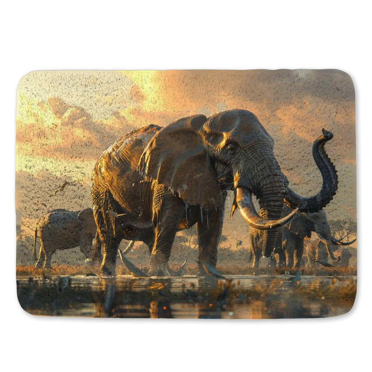 East Urban Home Elephants Bath Mat Animals Bathroom Decor Powerful ...