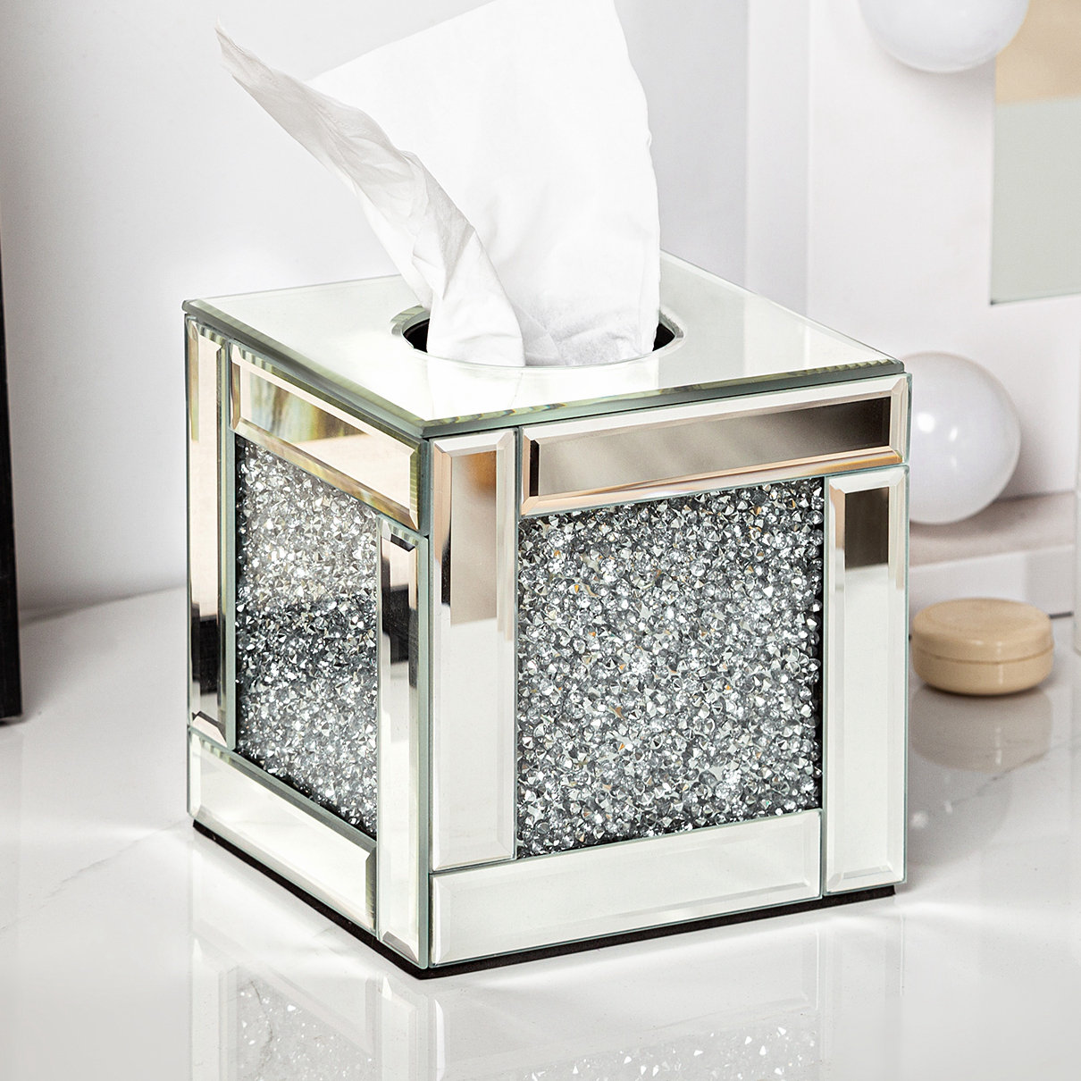 Mercer41 Mirror Tissue Box Cover Square Glass Box Cover - Wayfair Canada