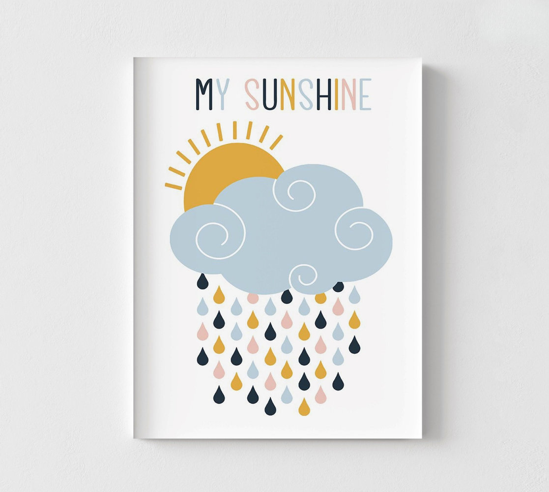 WeFrameArt My Sunshine By Tamara Robinson, Boho Sun Kids Art, Sunny ...